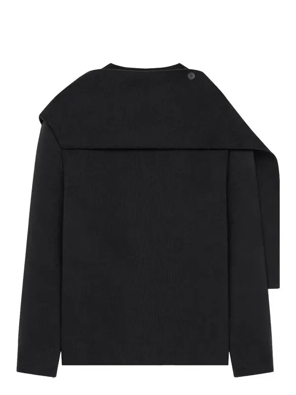 COURREGES Draped Wool Sweater - Black