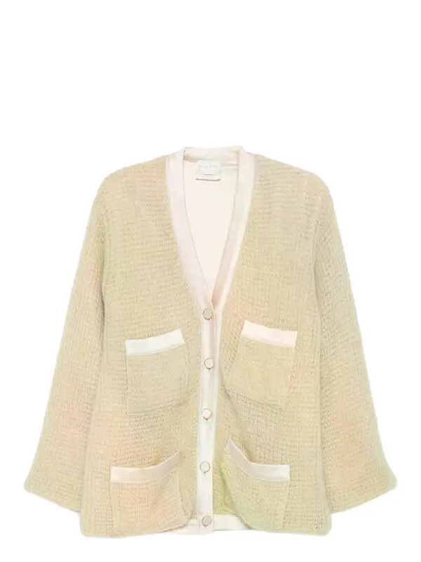FORTE_FORTE Waffle-knit Cardigan - Green