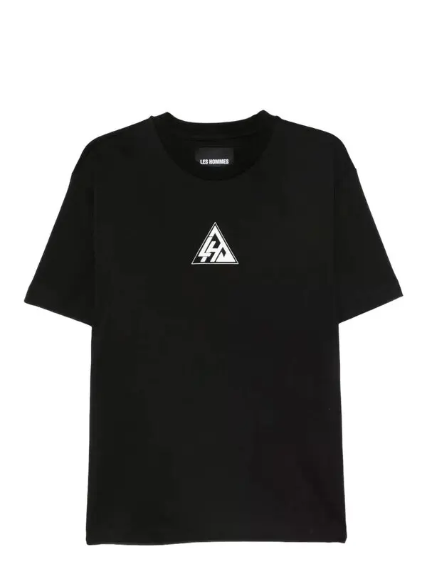 LES HOMMES Logo-print T-shirt - Black