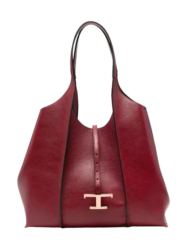 TOD'S T-logo Leather Shoulder Bag - Red