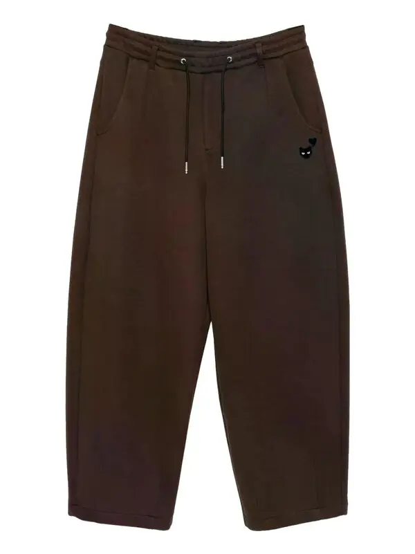 SONGZIO Panther-embroidered Trousers - Brown