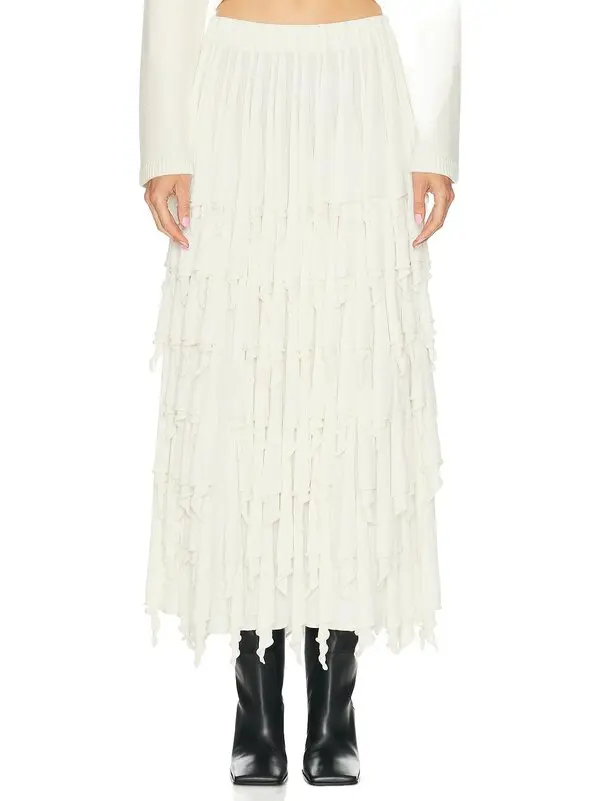 Alaïa Layered Skirt - Blanc Naturel