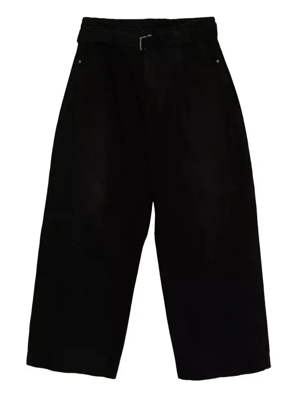 SONGZIO Belted Wide-leg Jeans - Black