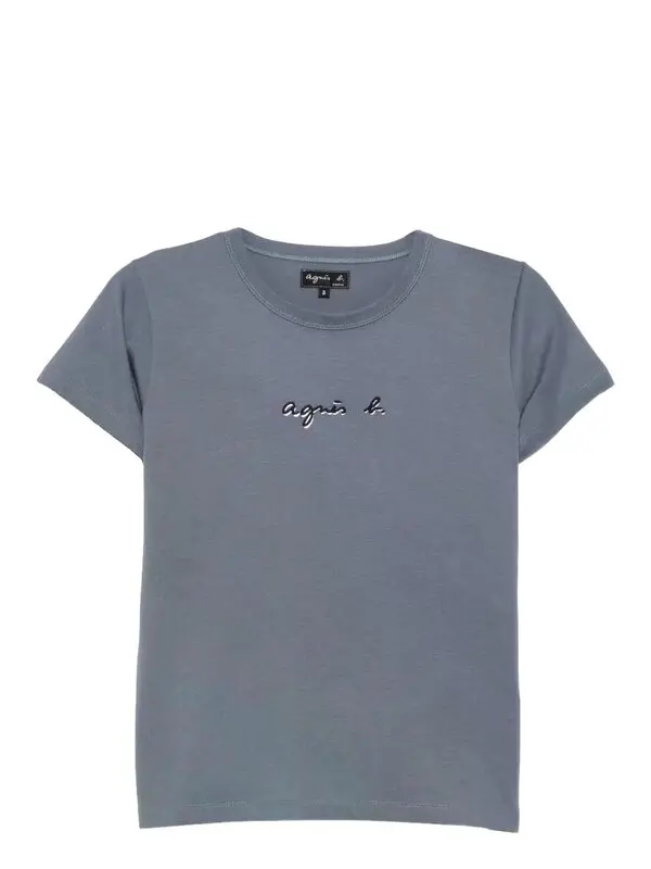 AGNÈS B. Logo-embroidered T-shirt - Blue
