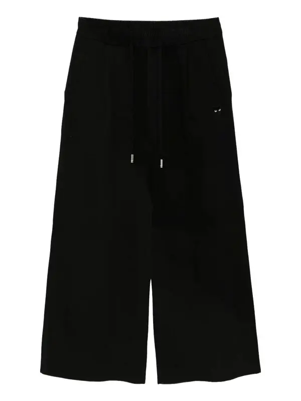 SONGZIO Panther-embroidered Trousers - Black