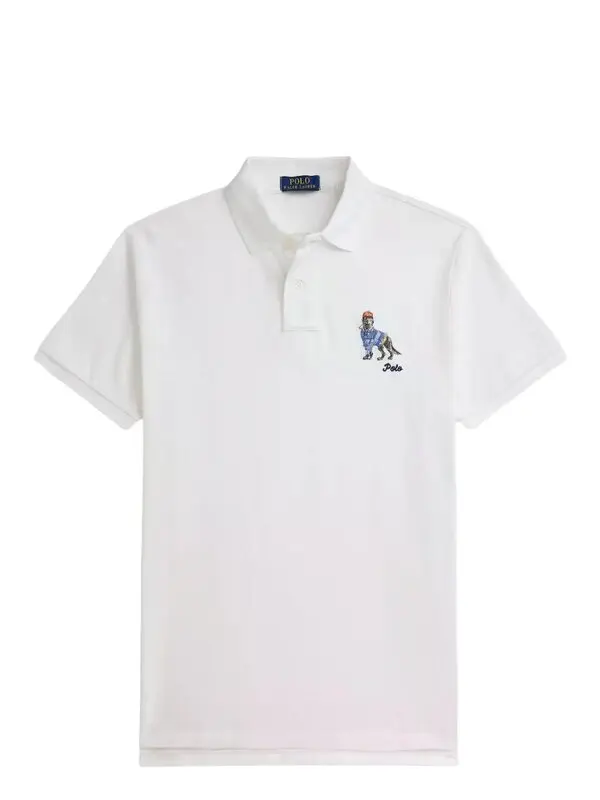 Polo Ralph Lauren Dog-embroidered Polo Shirt - White