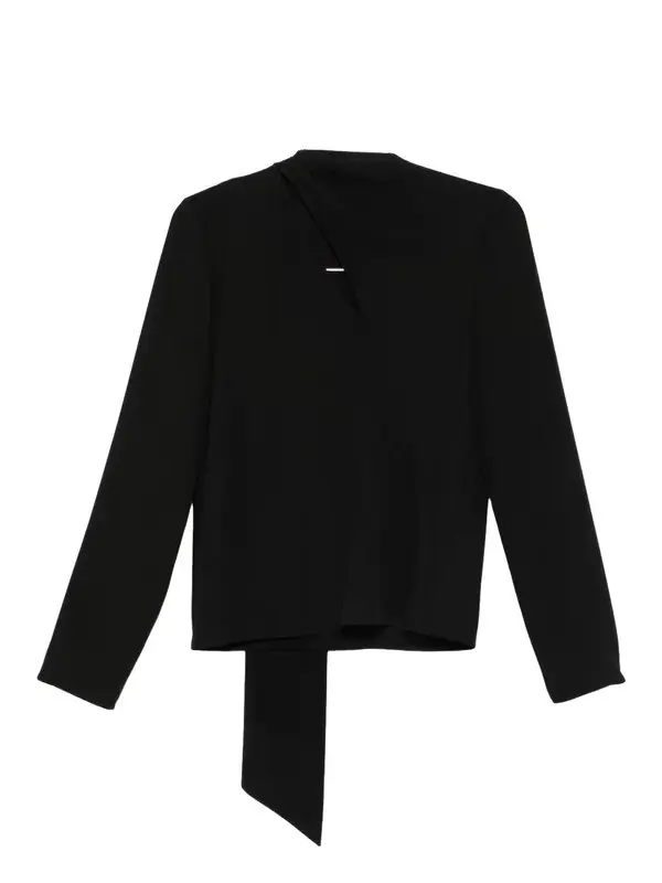 Patrizia Pepe Sash Fluid Blouse - Black