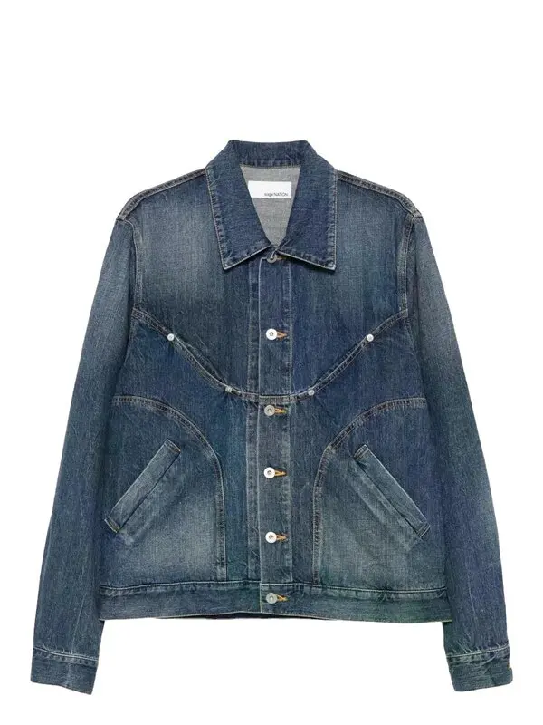 SAGE NATION Curved-panel Denim Jacket - Blue