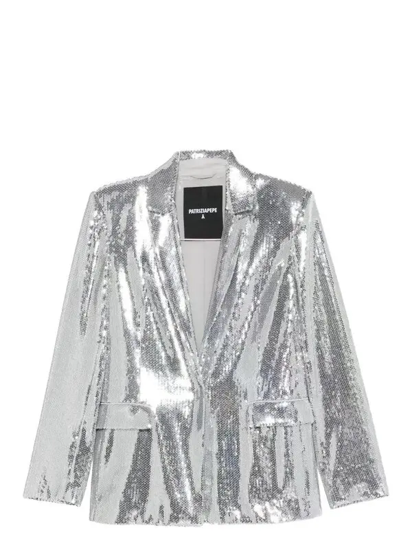 Patrizia Pepe Sequined Blazer - Silver