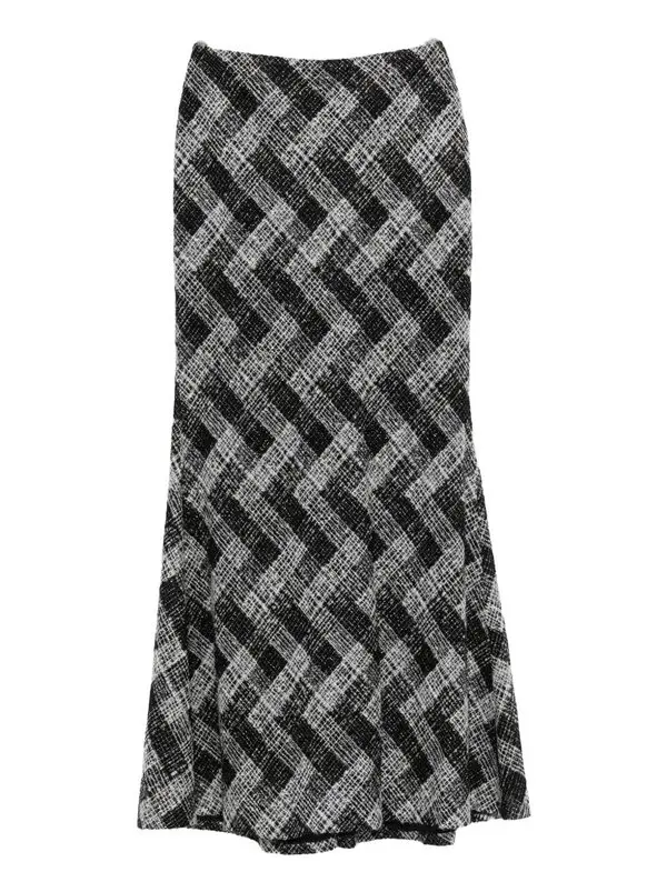 Elie Saab Chevron Pattern Skirt - Black