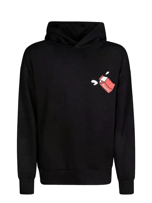 INBETWEENERS Cartoon-print Cotton Hoodie - Black