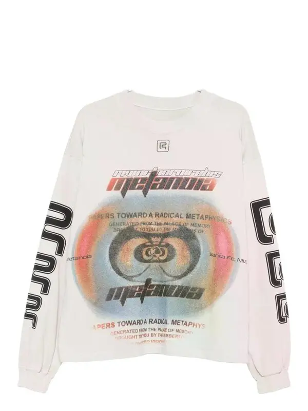 RRR123 Graphic-print Long-sleeve T-shirt - Grey