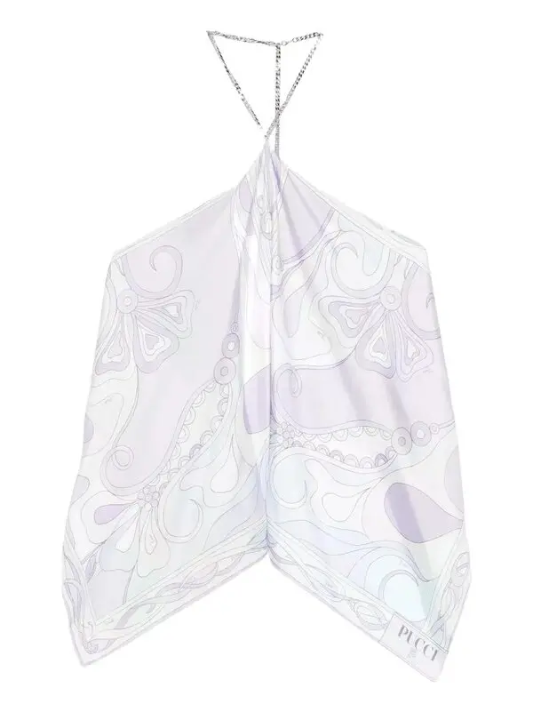 Emilio Pucci Orchidee-print Chain Top - Purple