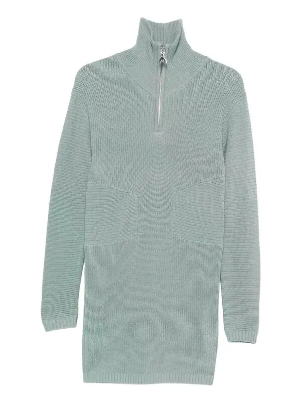 Patrizia Pepe Zip-up Knitted Dress - Green