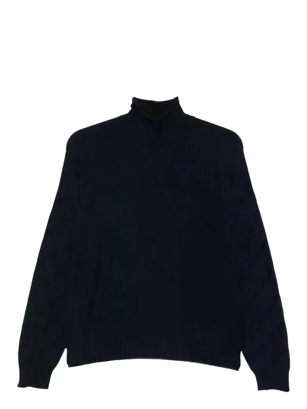 Emporio Armani Cable-knit Turtleneck Sweater - Black