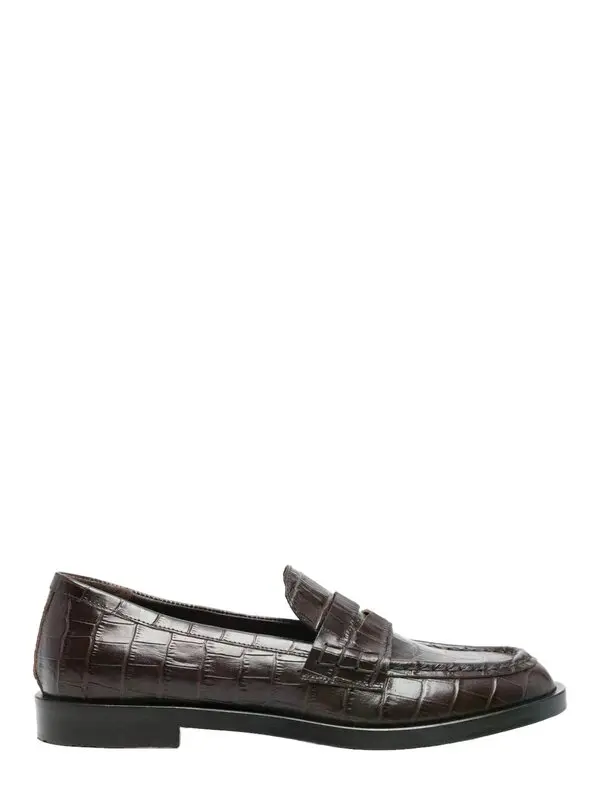 Roberto Festa Xander Crocodile-effect Loafers - Brown