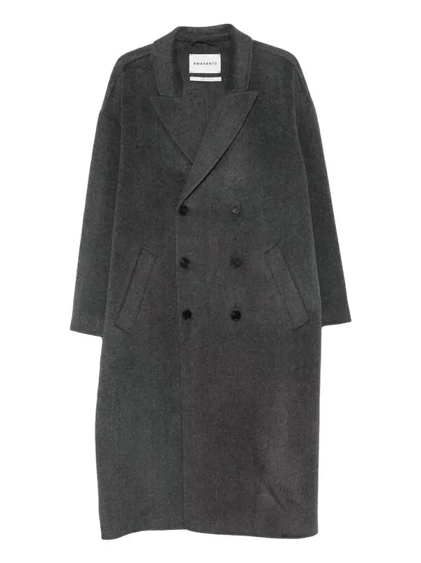 AMARANTO Double-breasted Overcoat - Grey