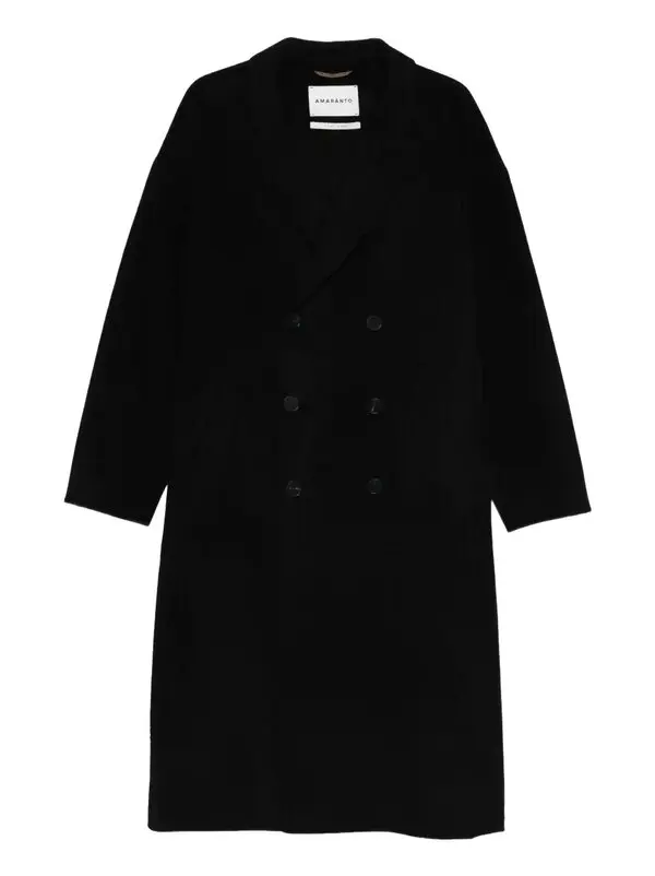AMARANTO Notched-lapel Double-breasted Coat - Black