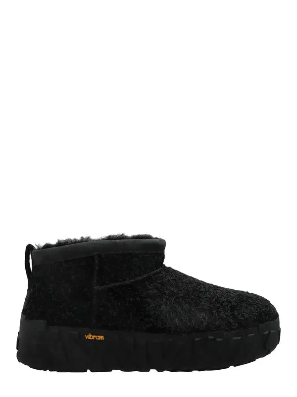 UGG Classic Ultra Mini Wrap Textured Sole Boots - Black