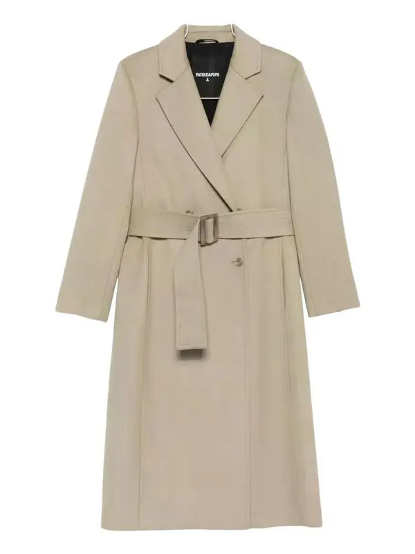 Patrizia Pepe Belted Double-breasted Coat - Neutrals