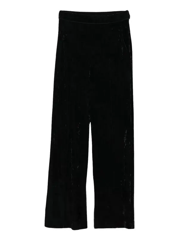 Patrizia Pepe Straight-leg Velvet Trousers - Black