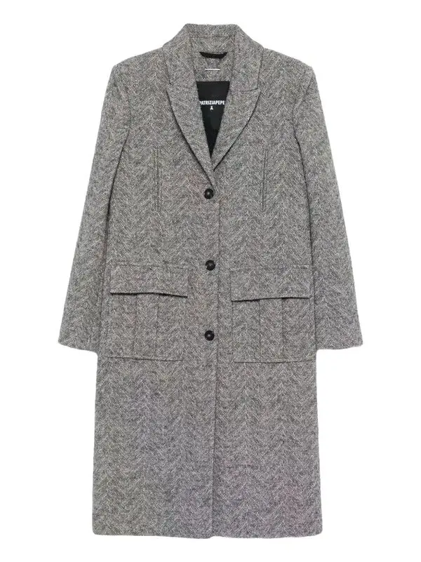 Patrizia Pepe Herringbone Overcoat - Grey