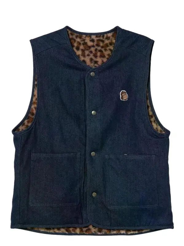 FINGERCROXX Logo-embroidered Reversible Gilet - Blue