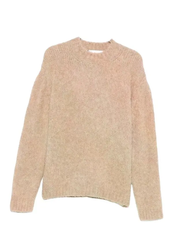 AMARANTO Crew-neck Long-sleeve Sweater - Neutrals