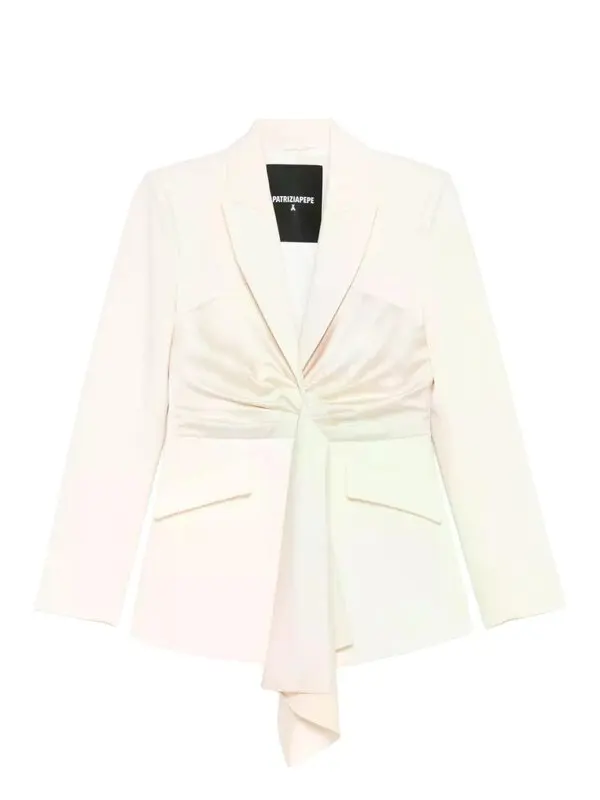 Patrizia Pepe Draped Blazer - White