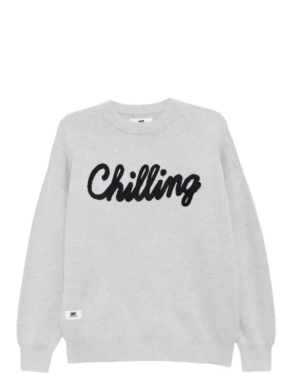 CHOCOOLATE Intarsia Knit Logo Jumper - Grey