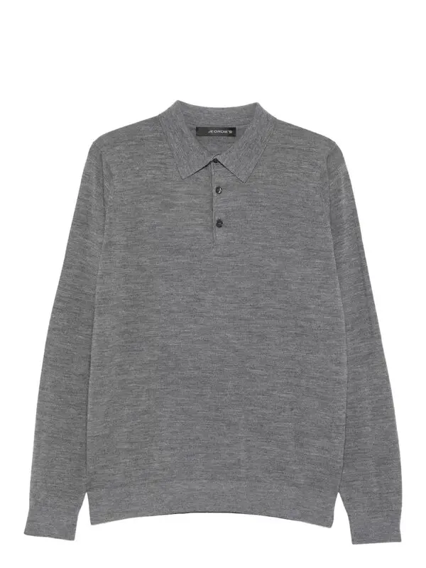 JEORDIE'S Long Sleeve Polo Shirt - Grey