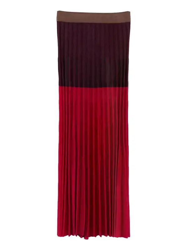 MRZ Pleated Ribbed Skirt - Brown
