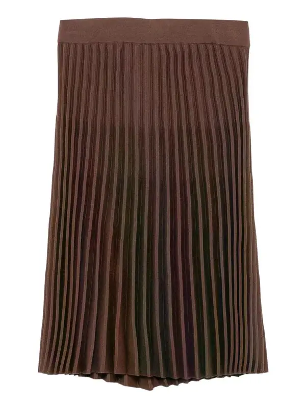 MRZ Pleated Knit Skirt - Brown
