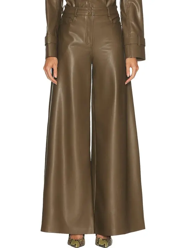 Norma Kamali Elephant Wide Leg Pant - Bark