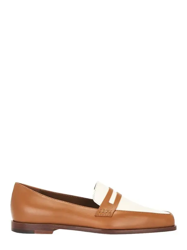 Manolo Blahnik Polonoff Loafer - Medium Brown & Dark Cream