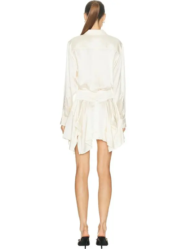 Alexander Wang Cut Off Double Shirt Dress - Ivory