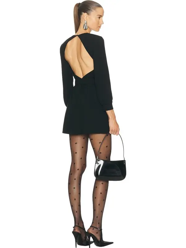 Saint Laurent Long Sleeve Mini Dress - Noir