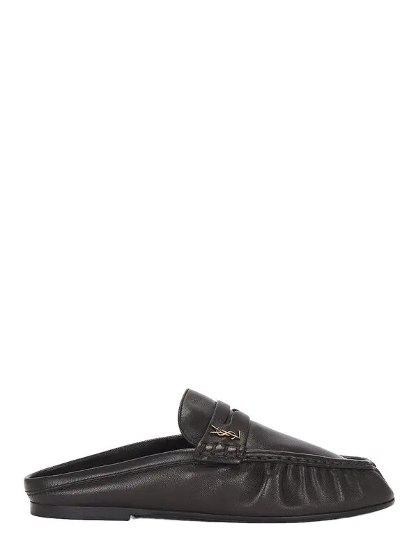 Saint Laurent Le Loafer Mule - Harris Eagle Brown