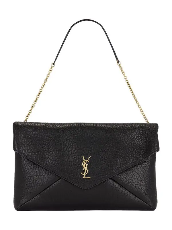 Saint Laurent Envelope Pouch On Chain - Nero