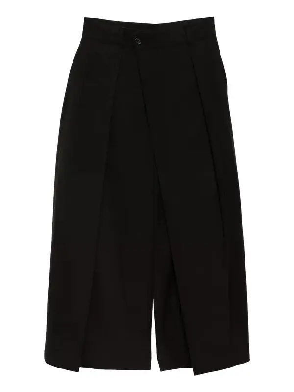 SONGZIO Asymmetric-wrap Trousers - Black