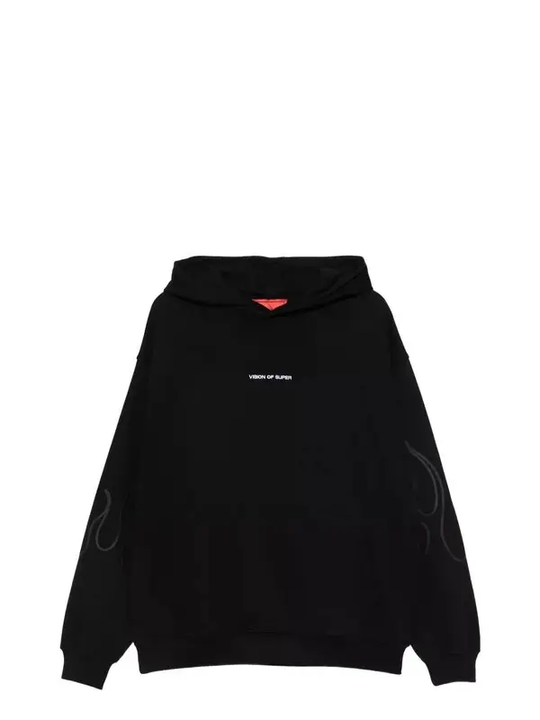 VISION OF SUPER Flames Hoodie - Black