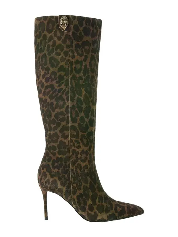 Kurt Geiger 85mm Belgravia Leopard-print Knee-high Boots - Brown