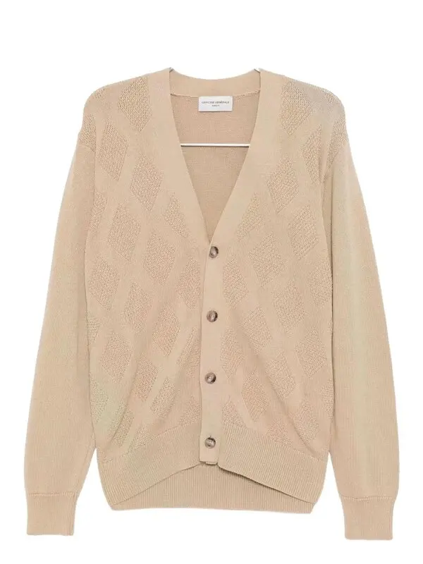 Officine Générale Miles Cotton Cardigan - Neutrals