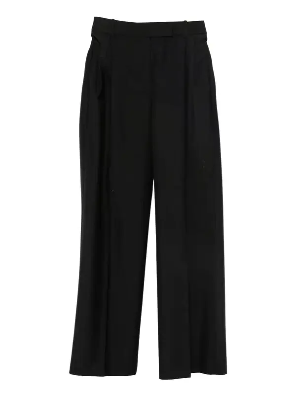 RÓHE Layered-effect Pleated Trousers - Black