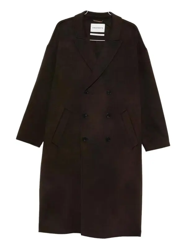 AMARANTO Double-breasted Coat - Brown
