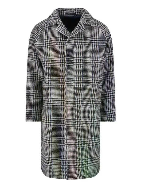 Tagliatore Houndstooth Belted Coat - Grey