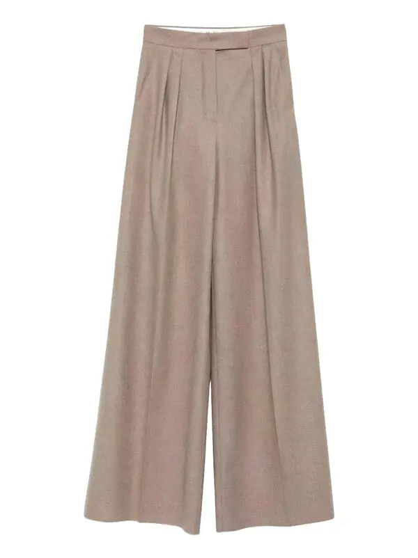 Max Mara Pleated Front Cashmere Trousers - Neutrals