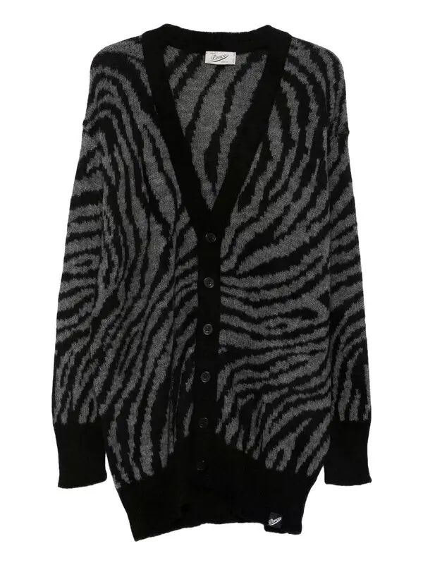 PENCE 1979 Zebra-pattern Cardigan - Black