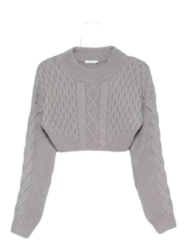 Patrizia Pepe Cable-knit Cropped Pullover - Grey