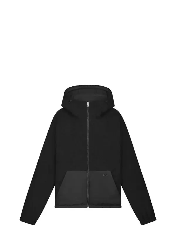 ARTE ANTWERP Logo-embroidered Zip-up Hoodie - Black